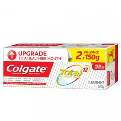 Buy Colgate Total 12 Clean Mint Toothpaste 2x150g Online in Singapore ...