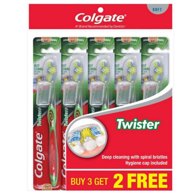 Colgate Twister Toothbrush 5's Soft | iShopChangi