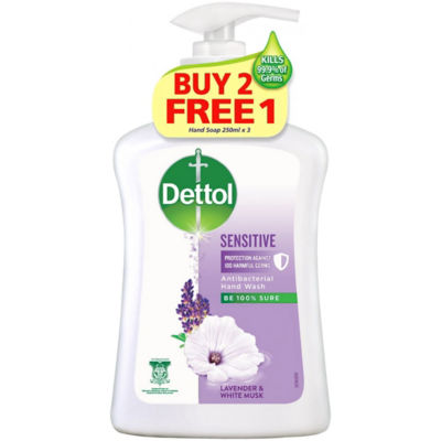 Dettol Sensitive Antibacterial Hand Wash 250g 2+1 | iShopChangi
