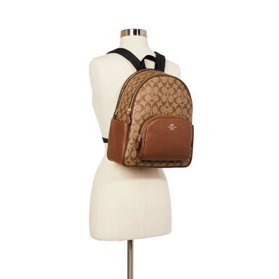 Buy Coach Court Backpack In Signature Canvas Khaki Saddle 5671 Online ...