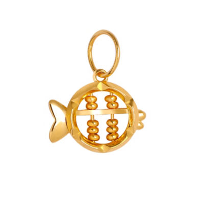 22K Gold Fish Abacus Pendant | iShopChangi