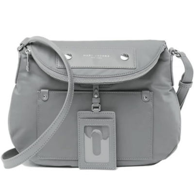 MARC JACOBS Preppy Natasha Nylon Crossbody Rock Grey M0014625 | iShopChangi
