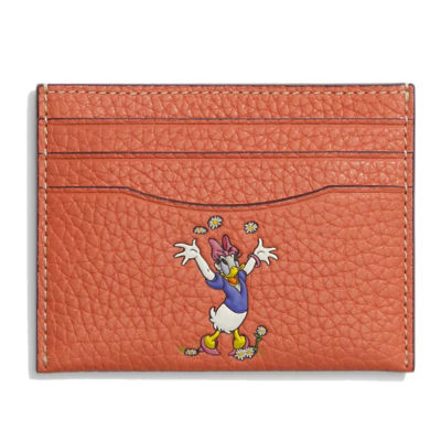 Buy COACH Disney X Coach Card Case In Regenerative Leather Burnt Coral ...