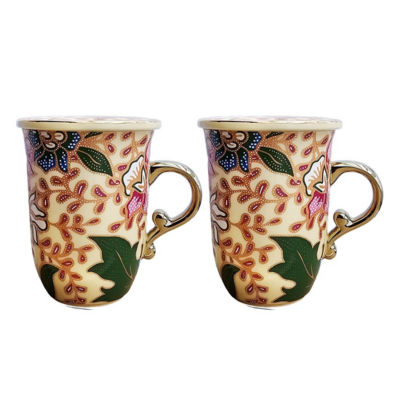 Buy Luzerne Kebaya Mug Gift Set with Lid & Spoon - Light Yellow (2/Pack ...