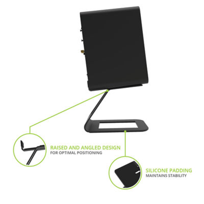 SE6 BLACK ELEVATED DESKTOP SPEAKER STAND | iShopChangi