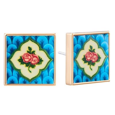 Buy Peranakan Tile Stud - Blue Online in Singapore | iShopChangi