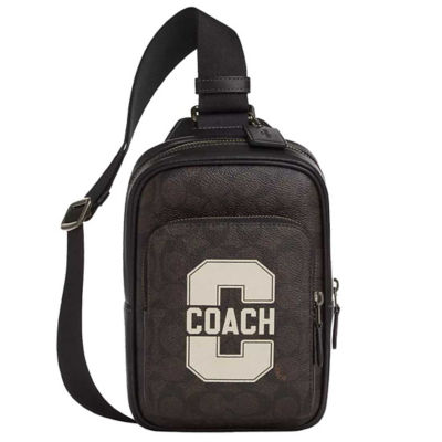 Buy COACH Racer Sling Pack With Varsity Graphic Walnut Multi CCE77 ...